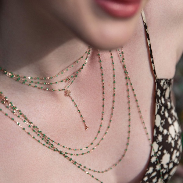 Chapelet gigi CLOZEAU Lucky Trèfle Diamants & Or Rose